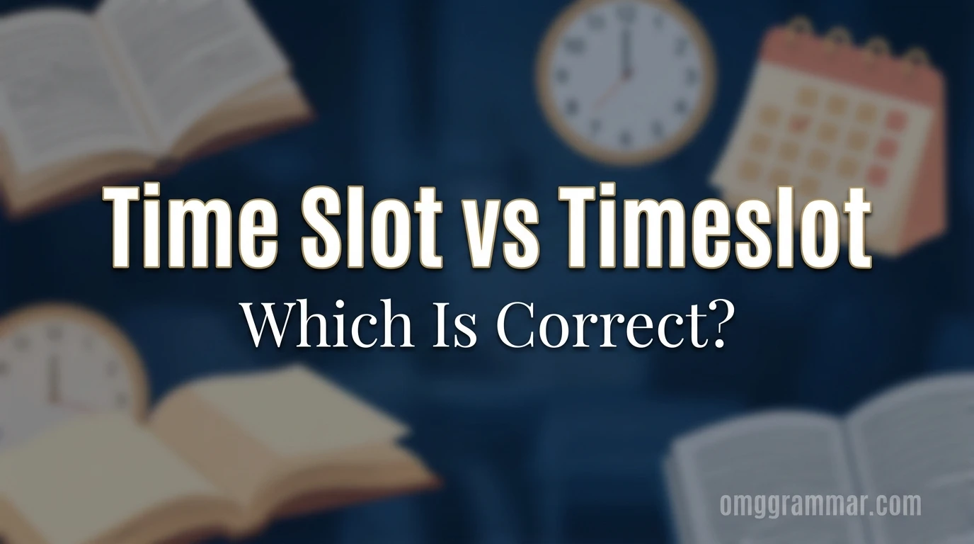Time Slot vs Timeslot — Which Is Correct?